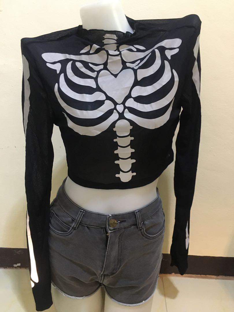 Skeleton top, Women's Fashion, Tops, Longsleeves on Carousell