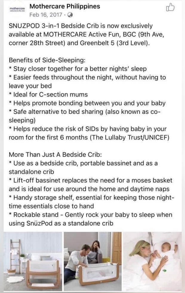 snuz pod 2, Babies & Kids, Baby Nursery & Kids Furniture, Children's ...