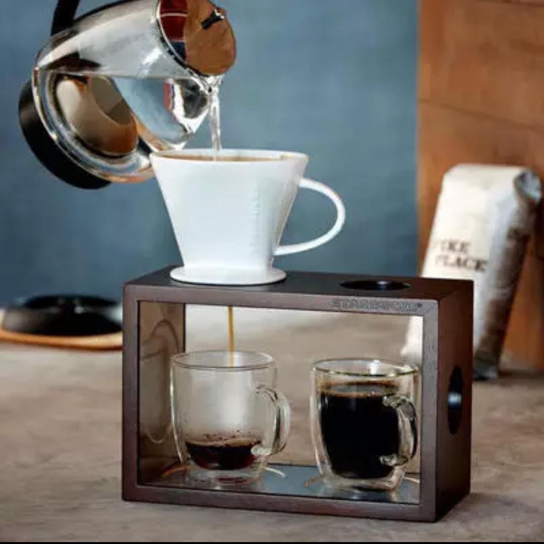 Starbucks Pour over mug with wooden rack, Furniture & Home Living ...
