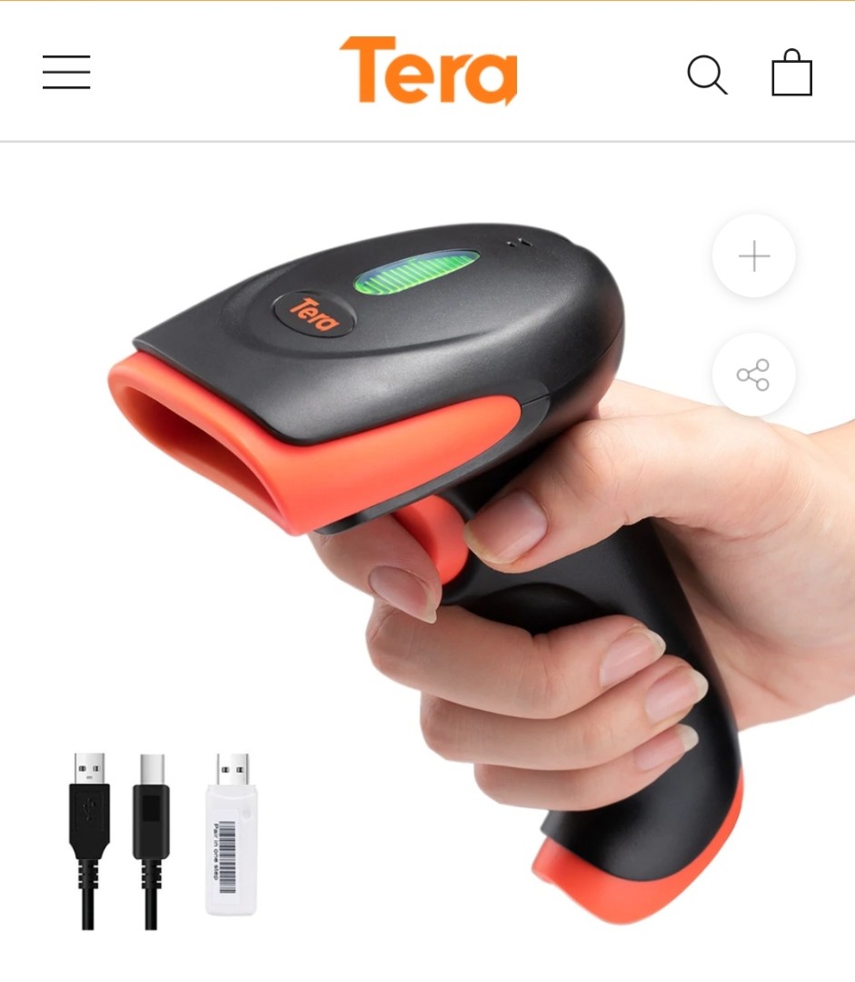 Tera 2D QR Barcode Scanner Wireless Handheld 1D USB Wired Plug and Play ...