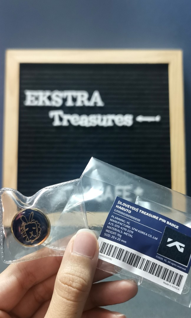 TREASURE HARUTO Metal Pin Badge ILOVEYOU MD, Hobbies & Toys ...