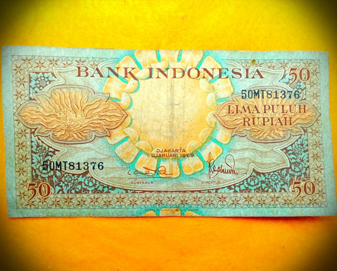 Uang kertas ORI 50 rupiah 1959, Antik, Uang Lama di Carousell