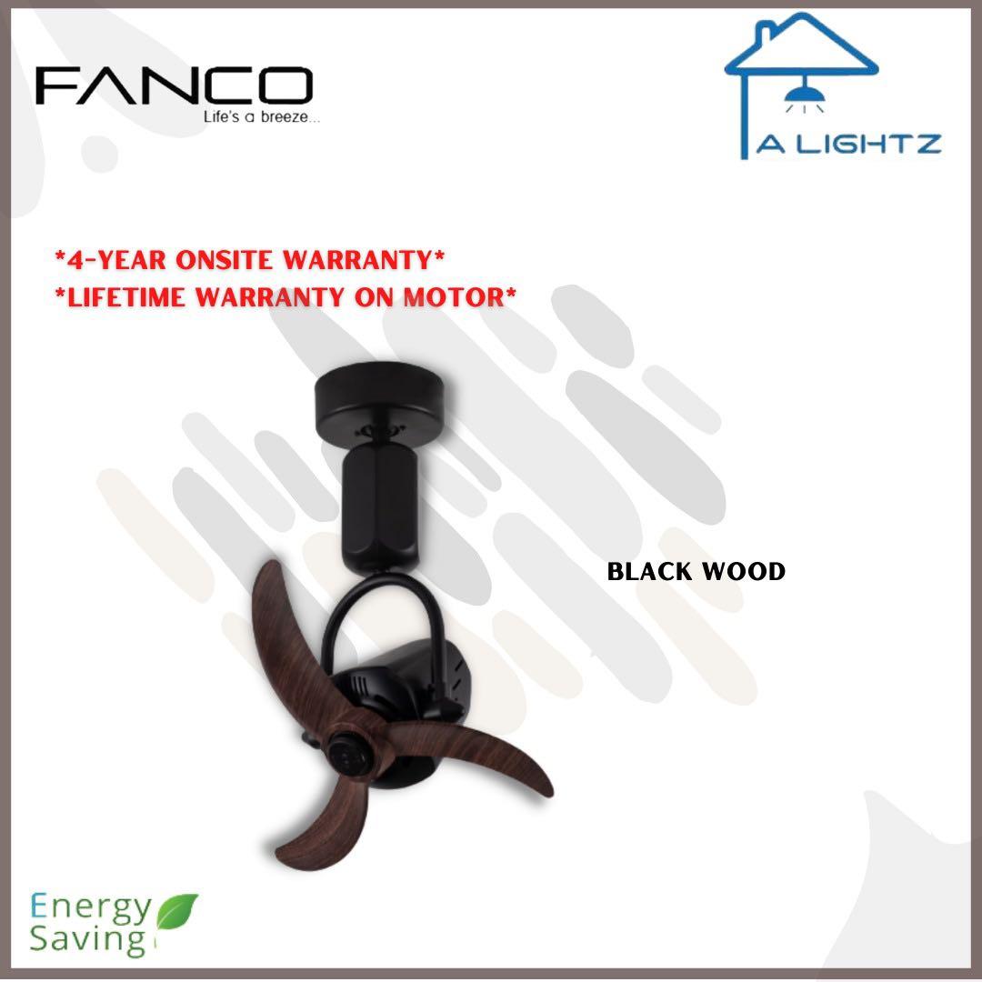 Fanco Vino 18”Corner Ceiling &Wall Fan with Remote Control, Furniture ...