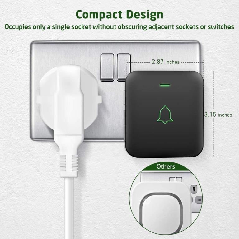 Wireless Doorbell, Avantek 1000Ft Long Range Door Bells, Mini Ip55 ...