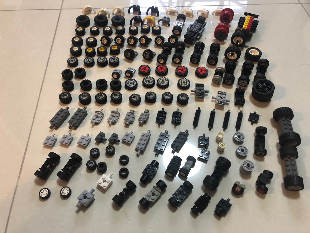 (3) Lego wheels, wheel guards, tires and axles, Hobbies & Toys, Toys ...
