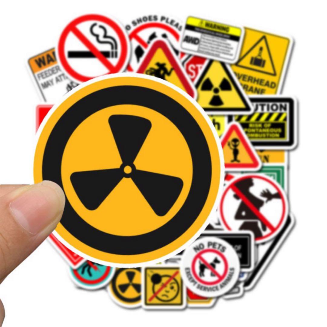 50pcs Cartoon Warning Sign Stickers, Hobbies & Toys, Stationery & Craft ...