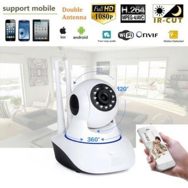 3 Antennas Automatic Tracking Indoor/Outdoor Security Camera with Two ...