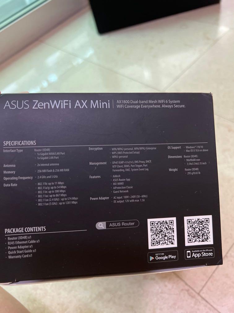 Asus zen wifi AX mini. AX1800 dual band mesh wifi 6, TV & Home ...