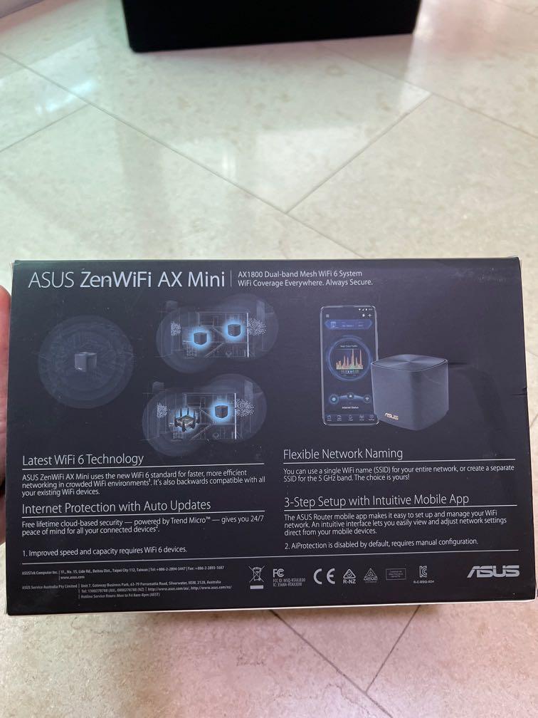 Asus zen wifi AX mini. AX1800 dual band mesh wifi 6, TV & Home ...
