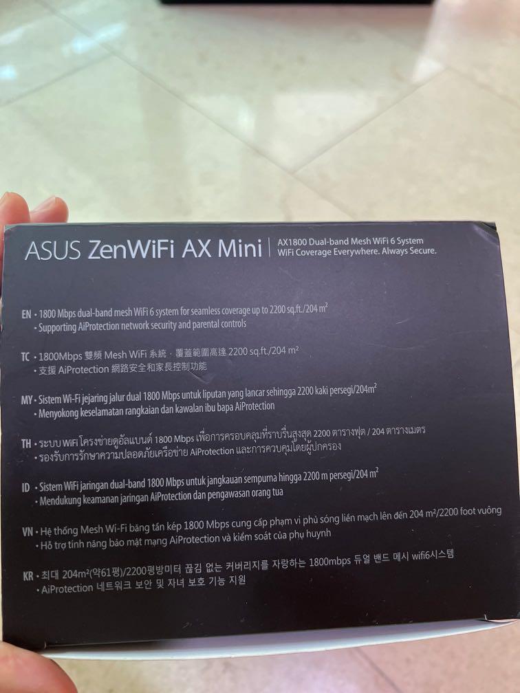 Asus zen wifi AX mini. AX1800 dual band mesh wifi 6, TV & Home ...