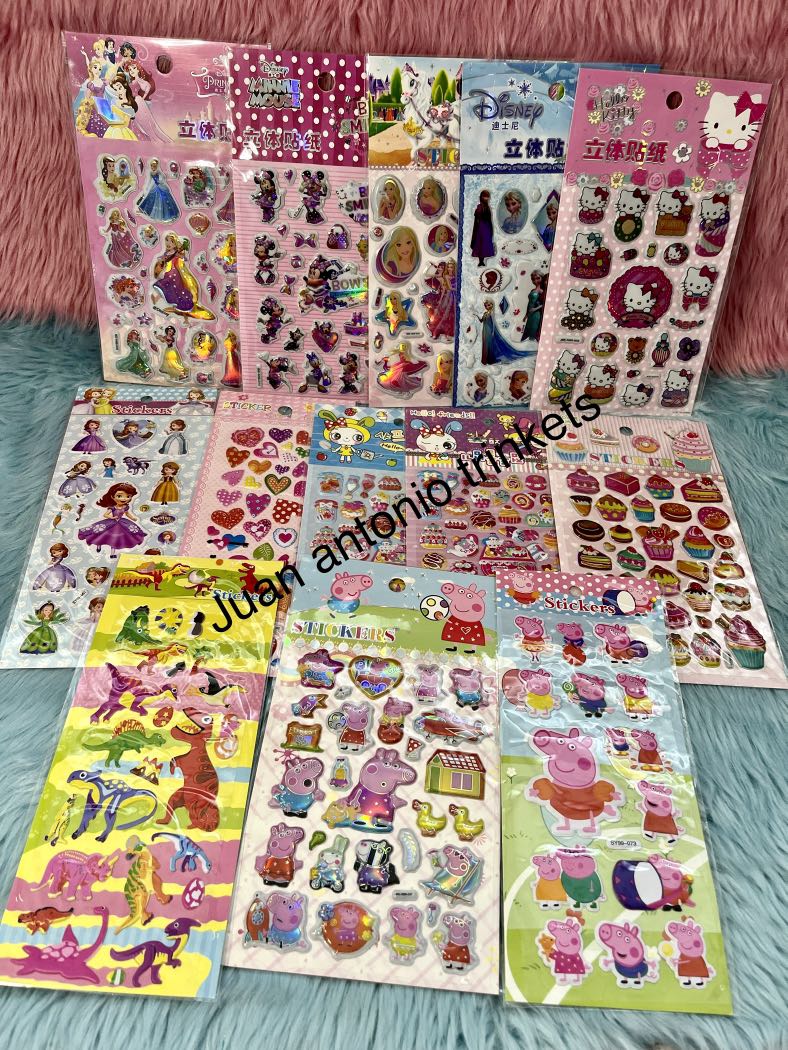 Colorful 3D Embossed Cute Stickers, Hobbies & Toys, Stationary & Craft ...