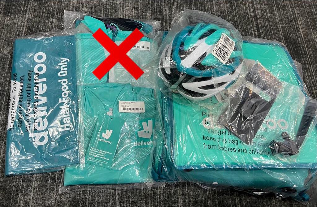 Deliveroo kit WITHOUT RAINCOAT, Everything Else on Carousell
