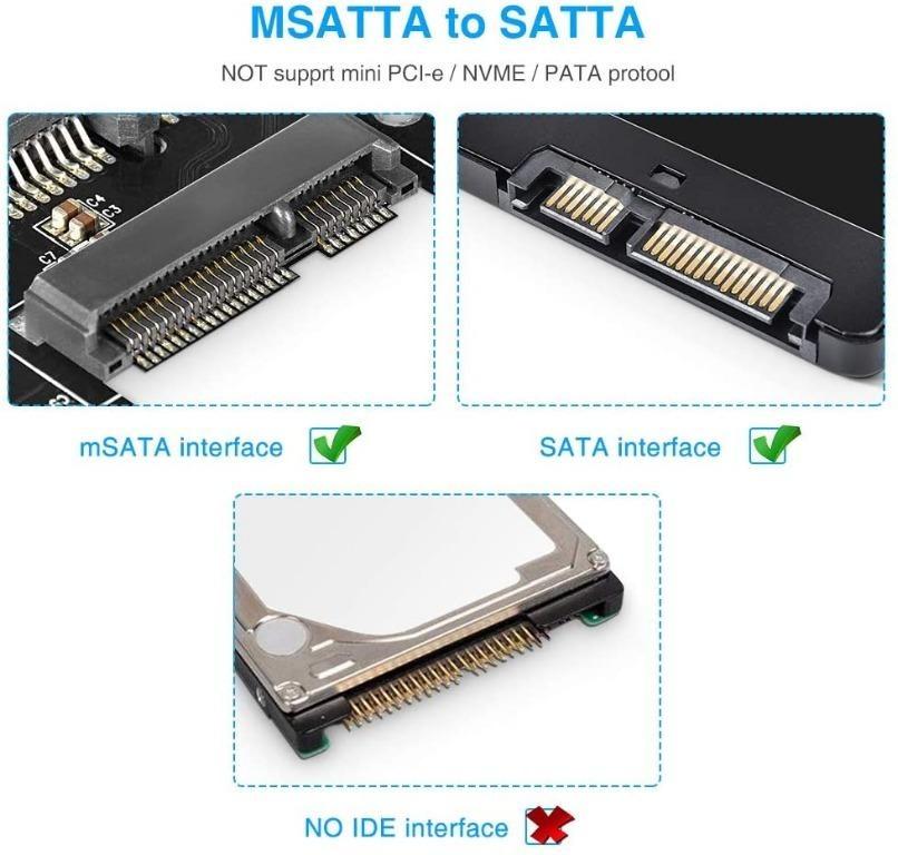 ELUTENG mSATA Caddy mSATA SSD to 2.5" SATA Convertor Adapter SATA III ...