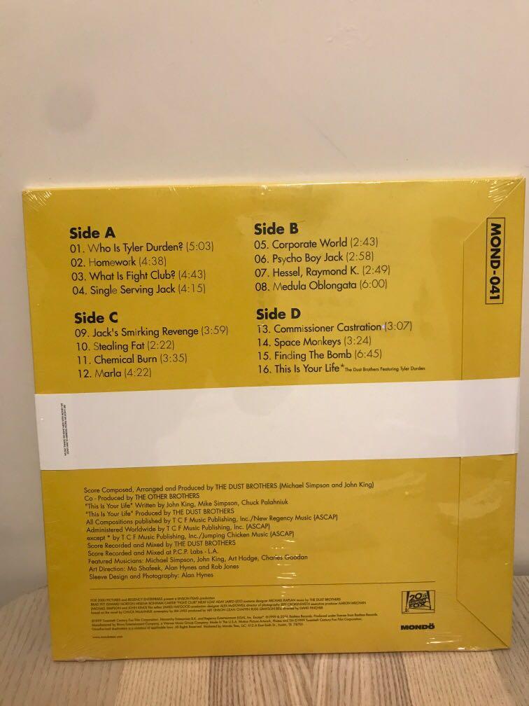 Fight Club Soundtrack - 2 LP brand NEW, 興趣及遊戲, 音樂、樂器 & 配件, 音樂與媒體 - 黑膠碟 ...