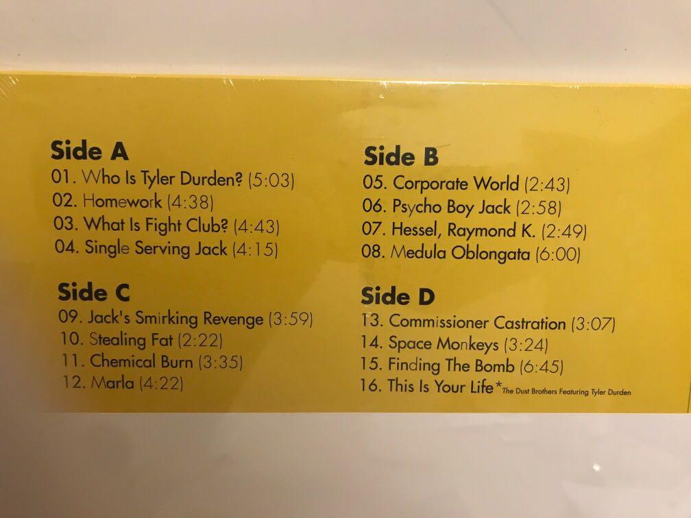 Fight Club Soundtrack - 2 LP brand NEW, 興趣及遊戲, 音樂、樂器 & 配件, 音樂與媒體 - 黑膠碟 ...