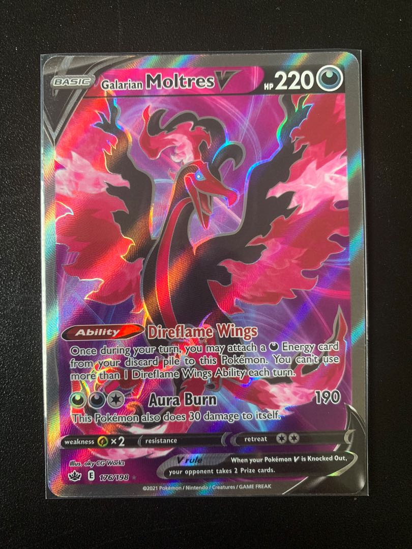 Galarian Moltres V Full Art Pokemon Chilling Reign, Hobbies & Toys ...