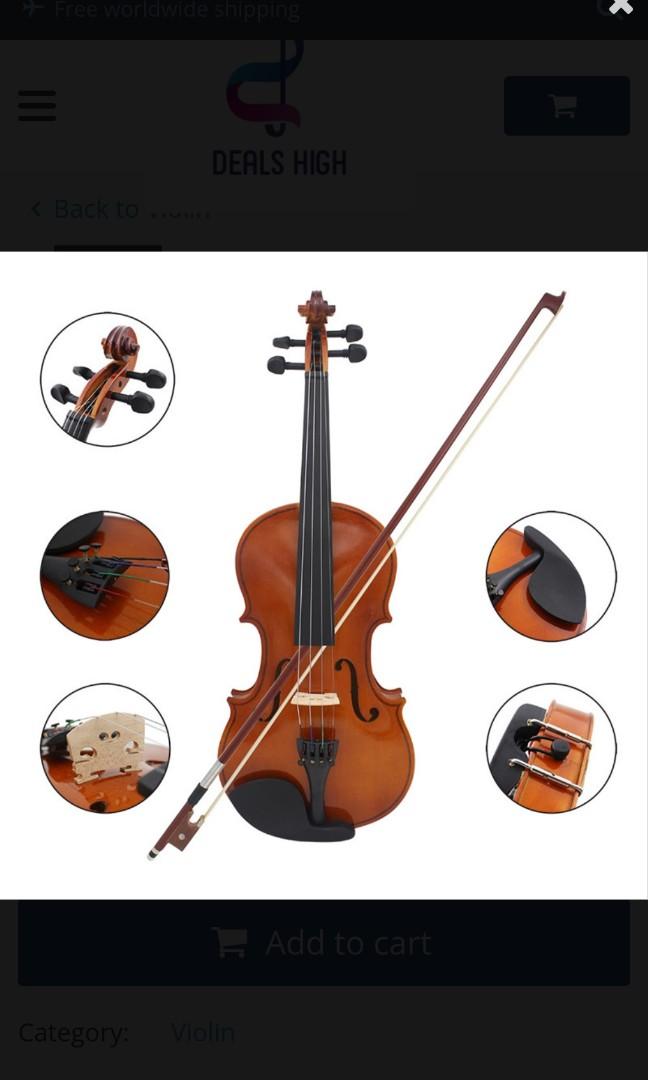 IRIN 4/4 Full Size Natural Acoustic Violin Fiddle Craft Violino With ...