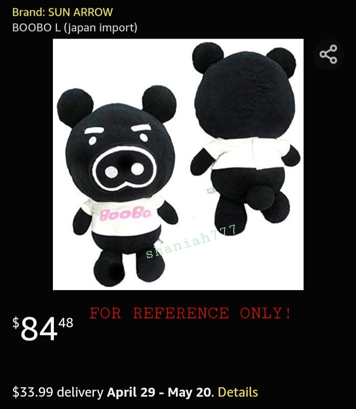 Japan TBS Furyu BOOBO Black Pig Plush Toy 19cm, Hobbies & Toys, Memorabilia & Collectibles ...