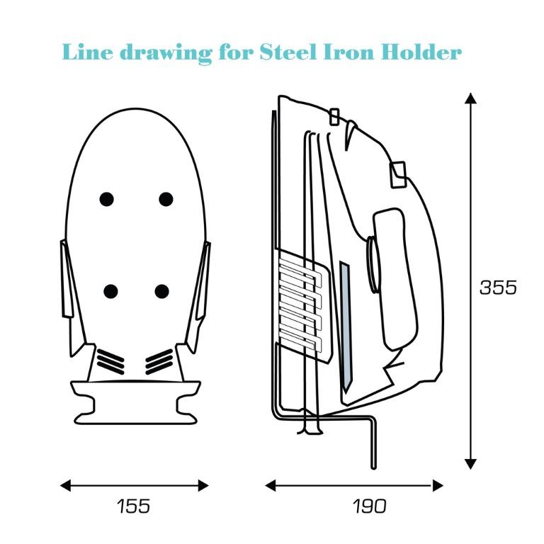 JVD Iron Holder and/or Ironing Board Hanger (ABS/Steel), Furniture ...