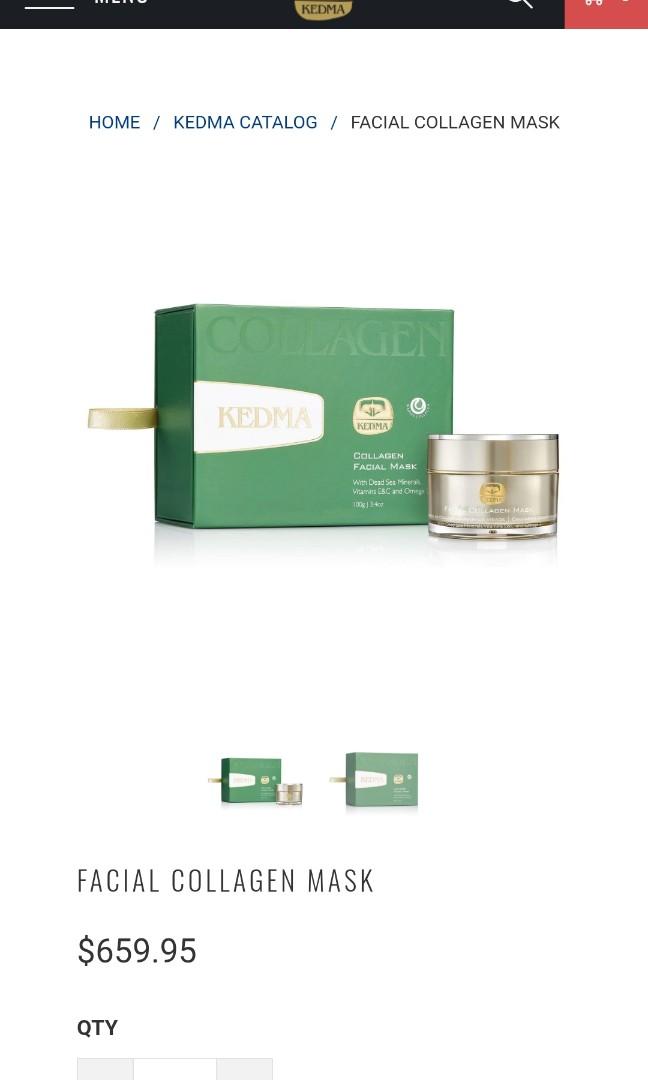 Kedma Collagen Facial Mask, Beauty & Personal Care, Face, Face Care on ...