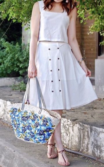 Linen Coords (White), Women's Fashion, Dresses & Sets, Sets or ...