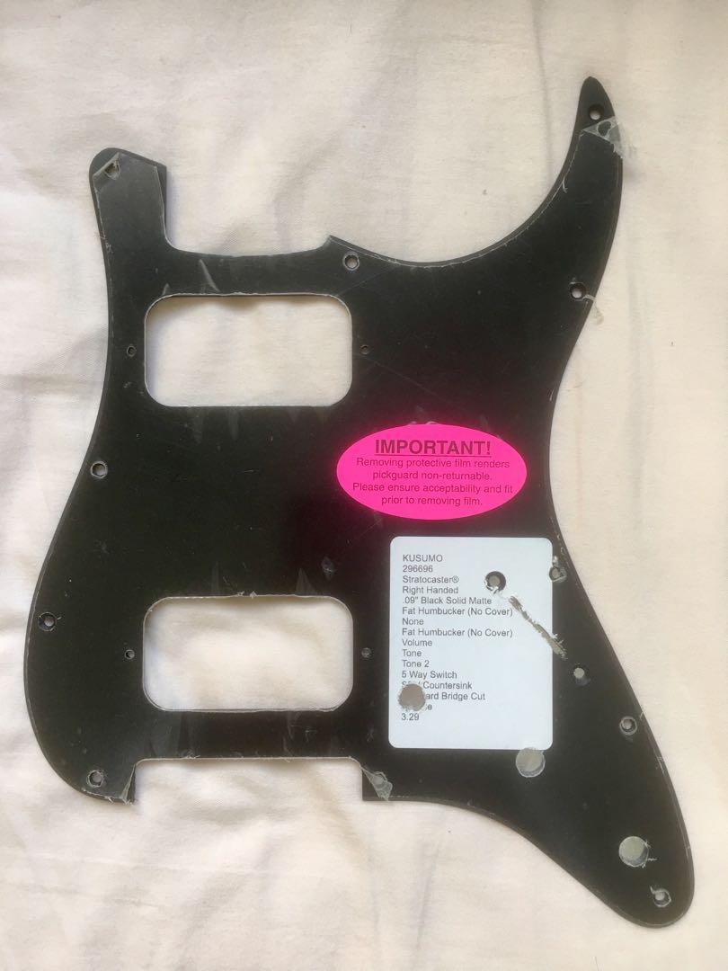 Matte Black Strat pickguards 2x Slanted Strat bridge pickups & double ...