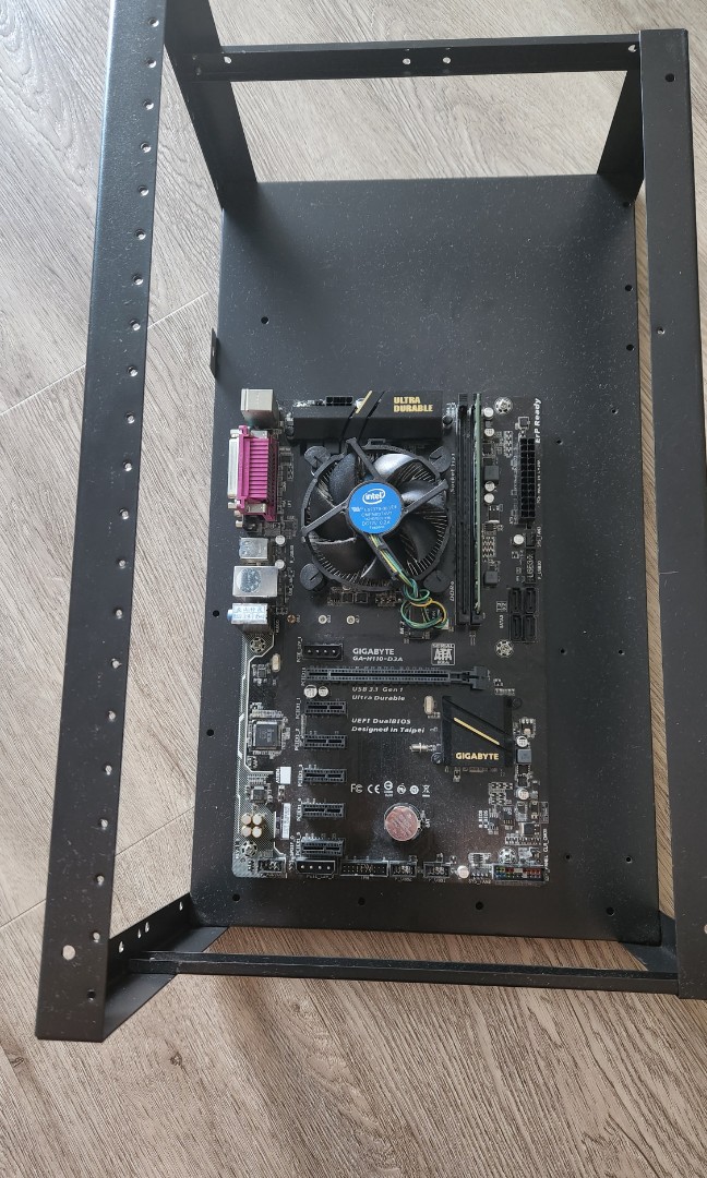 GPU Mining Motherboard/frame/CPU, Computers & Tech, Desktops on Carousell