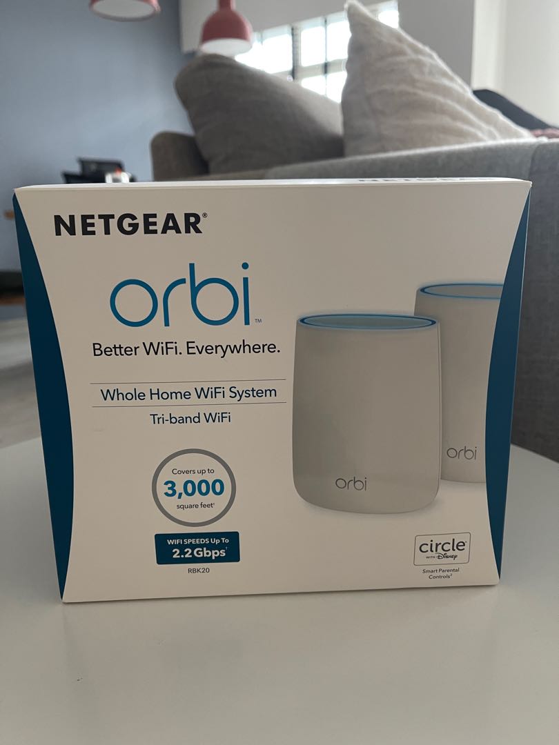 Netgear Orbi RBK20 Tri-band Mesh WiFi System, 2.2Gbps, Router + 1 ...