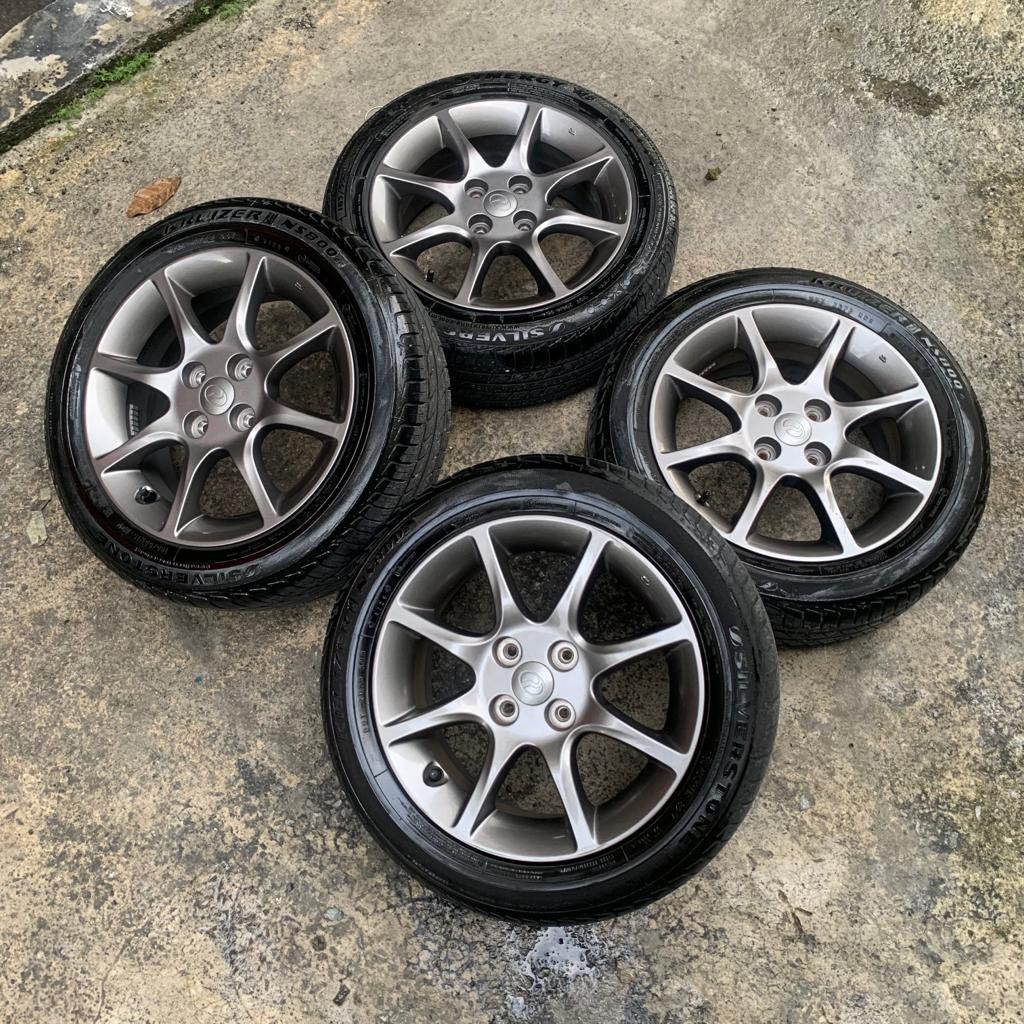 Original 15 inch sports rim Alza tyre 70%, Auto Accessories on Carousell