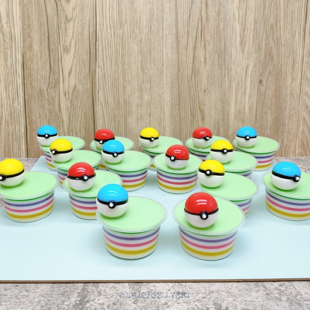 Pokemon Ball jelly cups, Food & Drinks, Homemade Bakes on Carousell