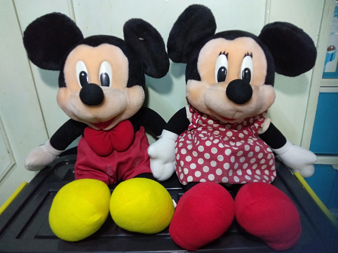Preloved Bundle of 2 Disney Mickey And Minnie Mouse Stuffed Plush Toys ...