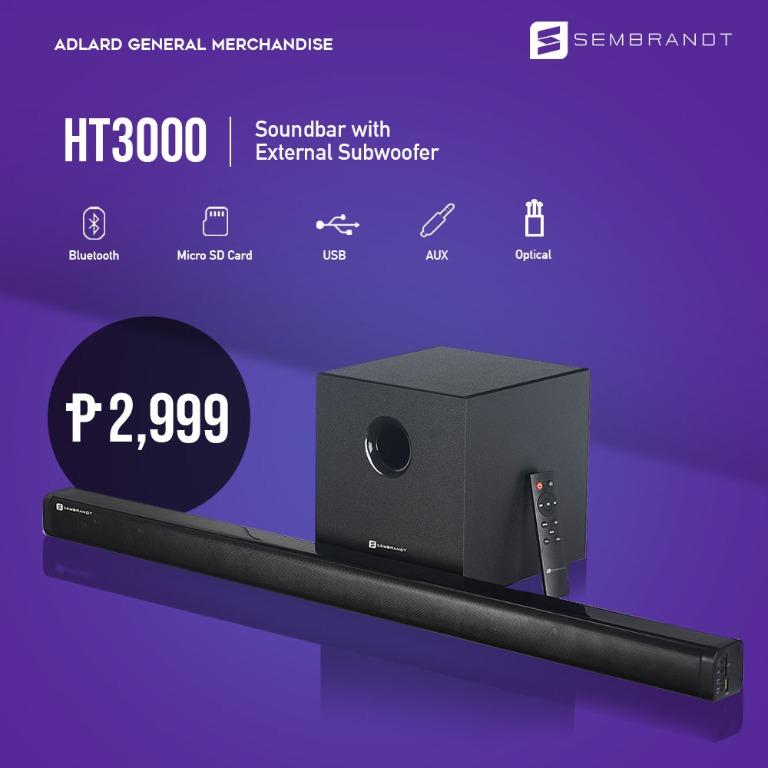 SEMBRANDT HT3000 Soundbar with External Subwoofer, Audio, Soundbars ...