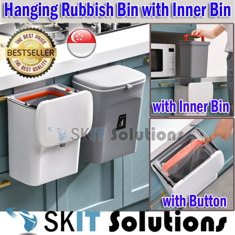 【SKIT SG Seller】Kitchen Hanging Rubbish Bin with Inner Removable Bin ...
