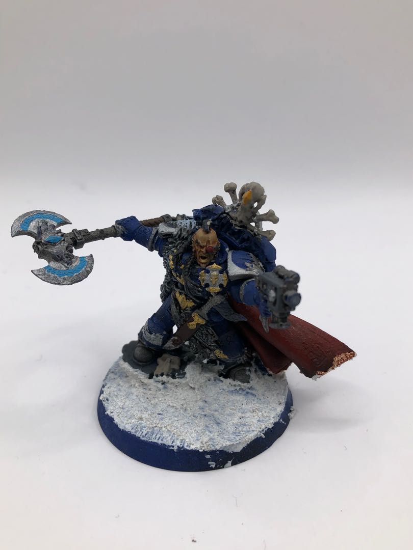 Warhammer 40K DMZ Space wolves Wolf lord with frost axe and bolt pistol ...