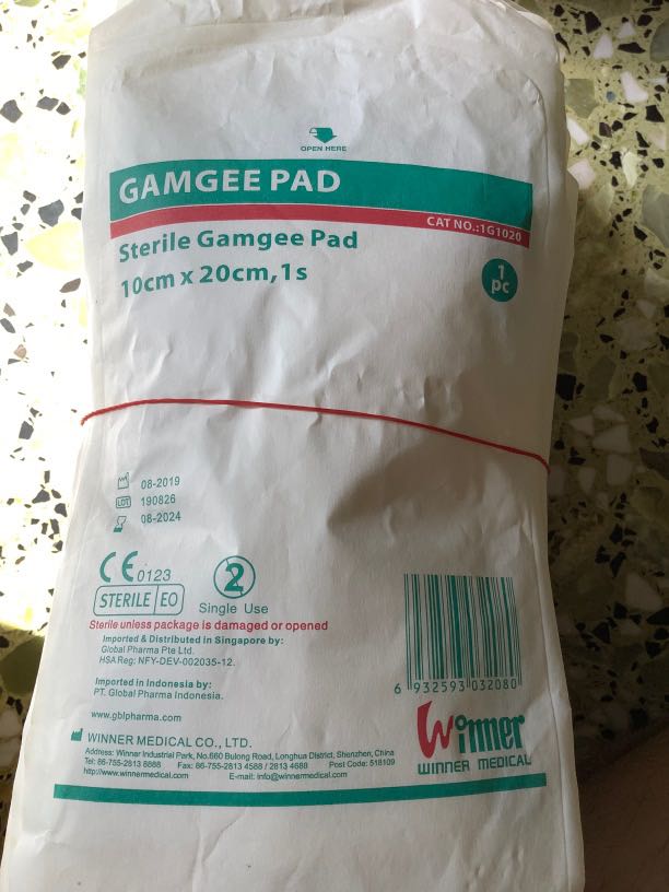 STERILE GAMGEE PAD 10cm x 20cm ,1s, Health & Nutrition, Medical ...