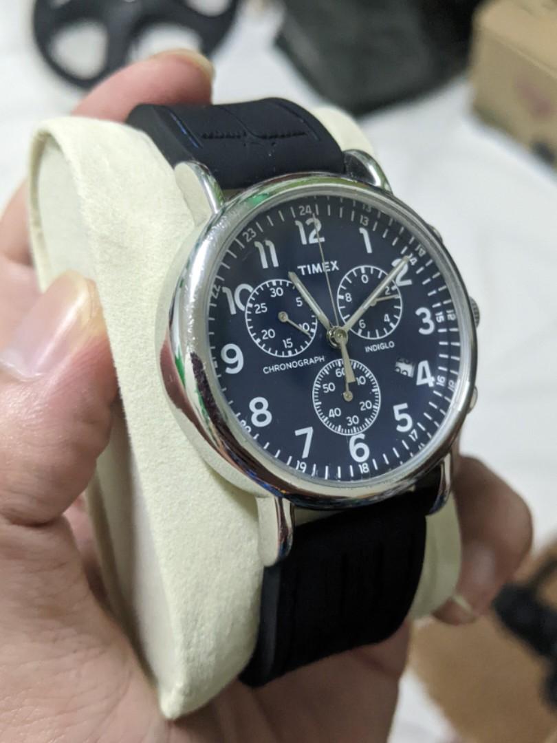 Timex Chronograph Weekender 40mm Blue Dial, Men's Fashion, Watches ...