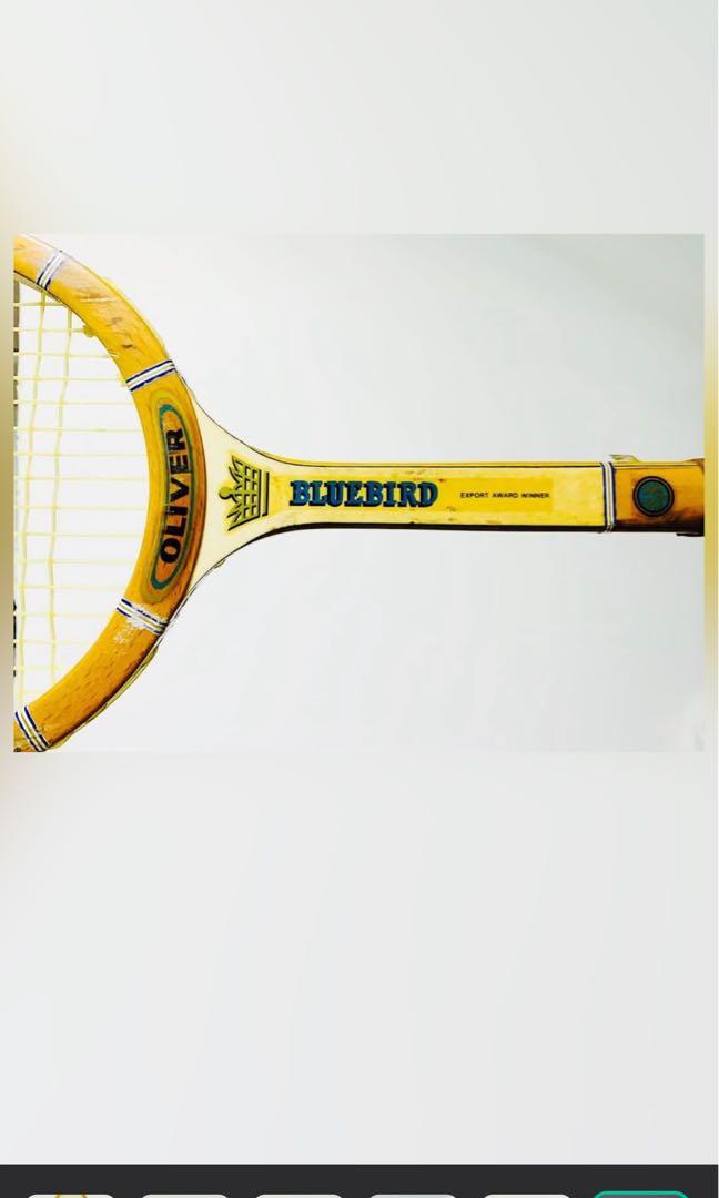 Vintage Oliver tennis racket bluebird, Hobbies & Toys, Memorabilia ...