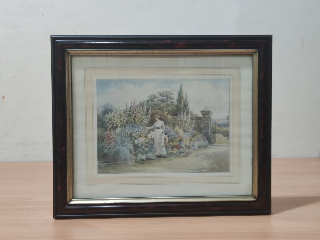 Wall Frame Lady In The Garden by William Ashburner, Furniture & Home ...