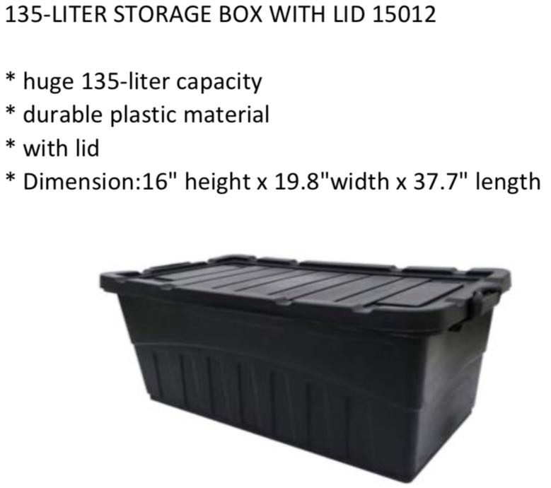 135 LITER STORAGE BOX, Furniture & Home Living, Home Improvement ...