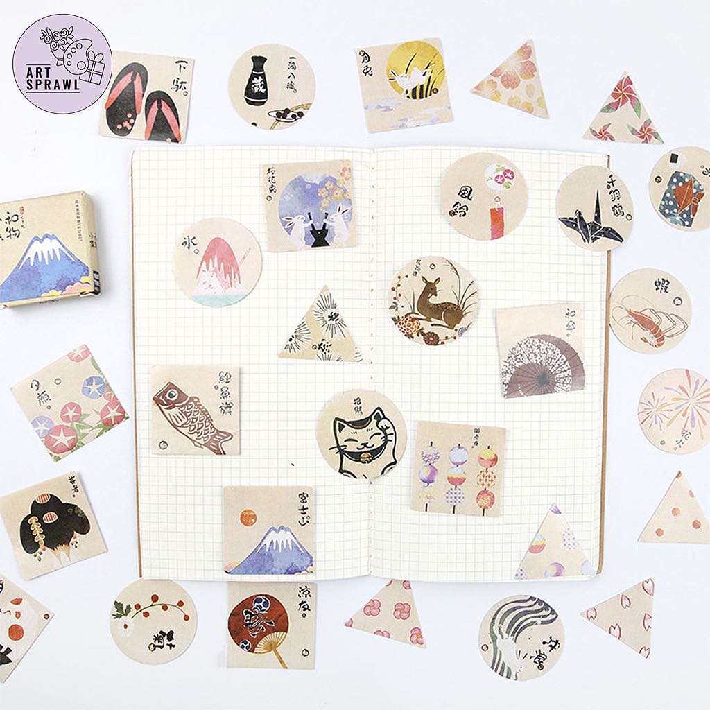 45 PCs Japanese Theme Stickers, Hobbies & Toys, Stationery & Craft ...
