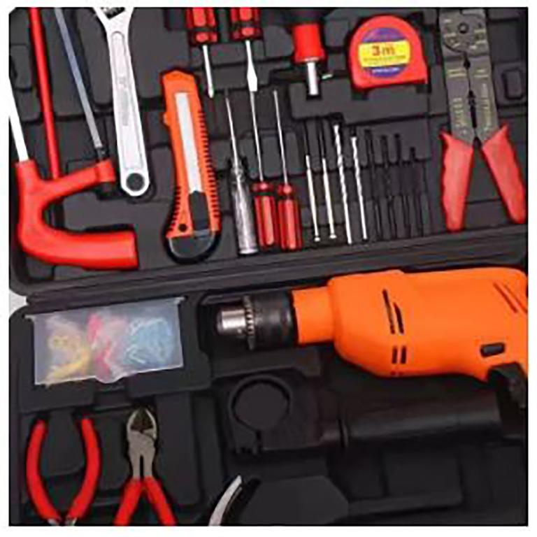 80PCS Electric Hammer Impact Drill Machine & Tools Set Box Variable ...