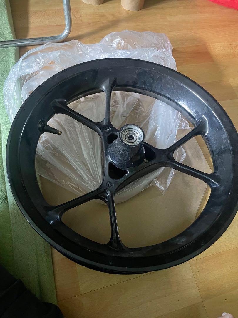 Aerox V1 Stock Rims (Black), Motorcycles, Motorcycle Accessories on ...