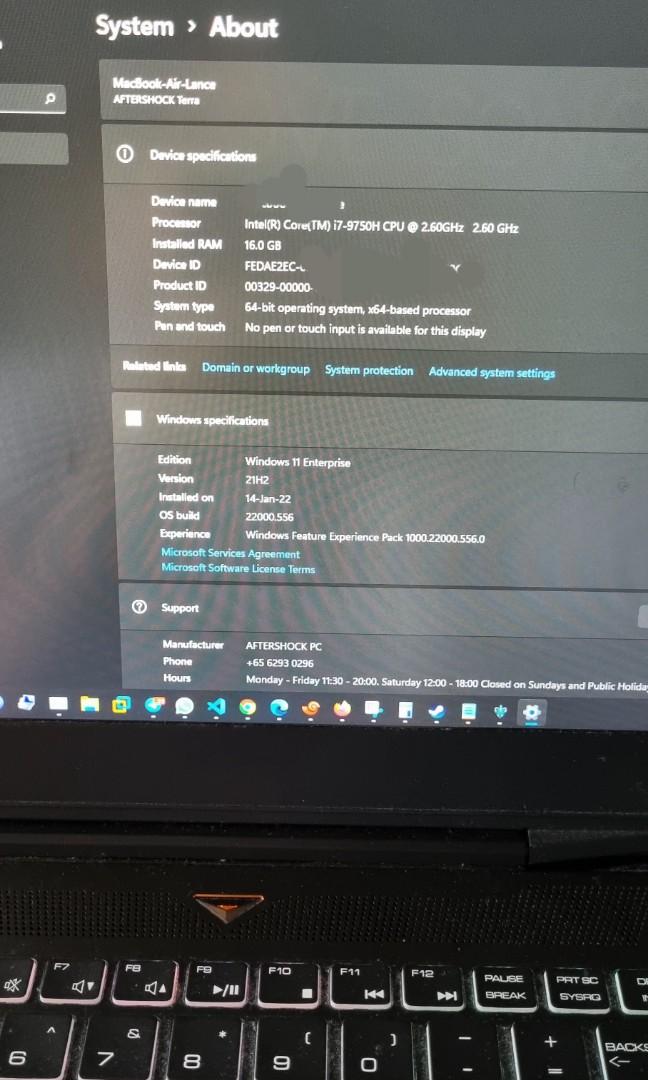 Aftershock Terra 15 Lite Gaming Laptop i7 1660ti, Computers & Tech ...
