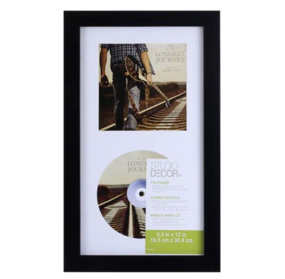 Studio Decor Standard CD Frame Display Case Black Frame 6.5" x 12" Real ...