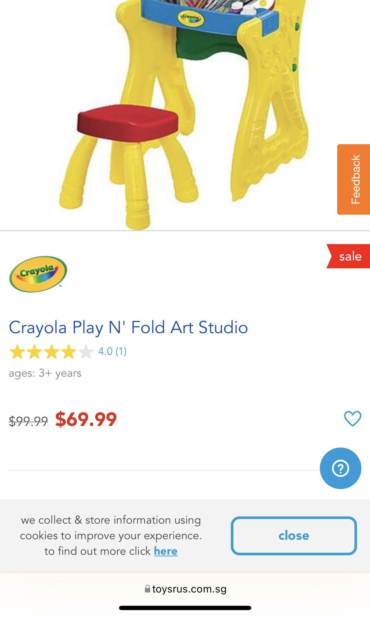 Crayola play n’ fold art studio and high chair (table & chair).(bundle ...