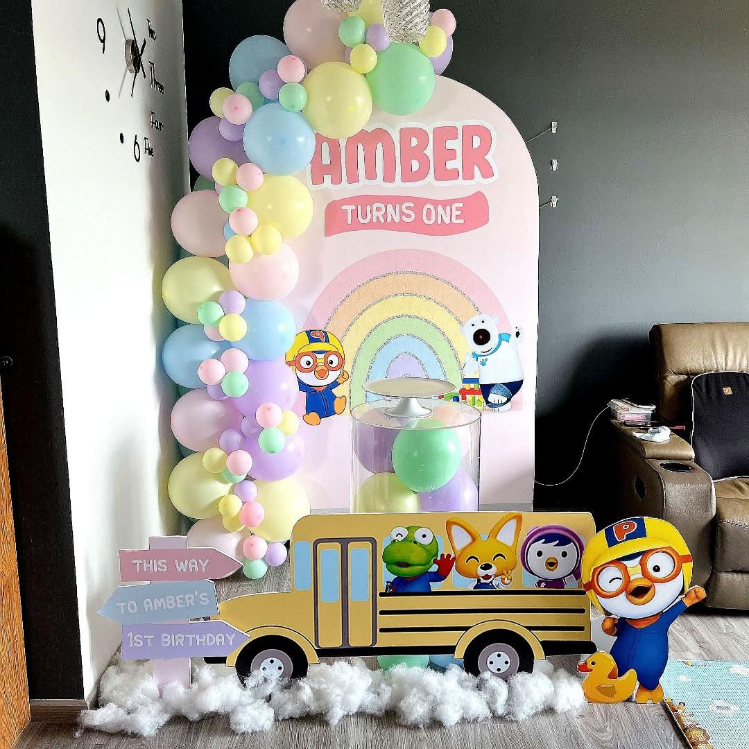 Customise Birthday Backdrop setup with Balloons decorations, Hobbies ...