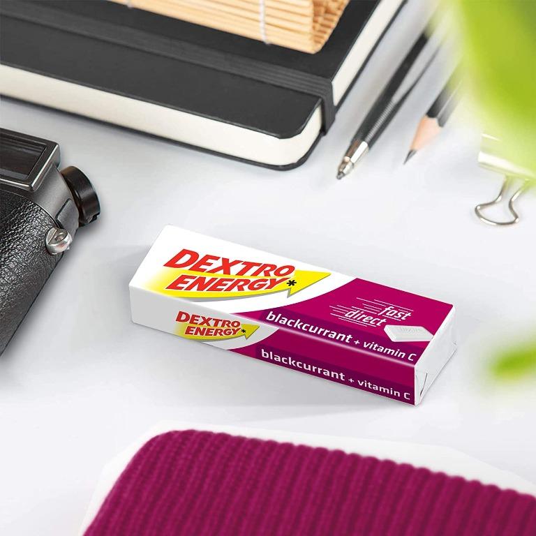 Dextro Energy Blackcurrant Glucose tablets with Vitamin C, Double pack ...