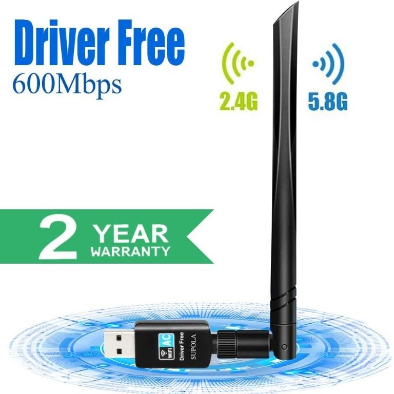 Driver Free-Auto Install USB WiFi Adapter AC600Mbps USB Wireless ...