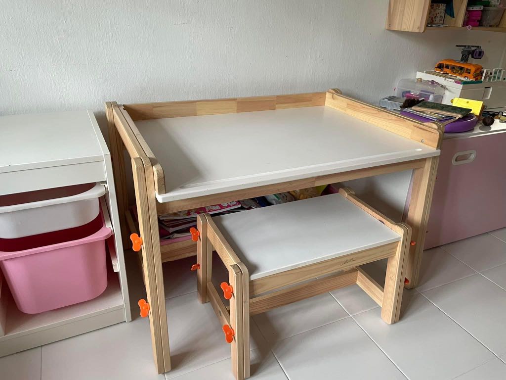 Ikea flisat desk and chair, Furniture & Home Living, Furniture, Other ...