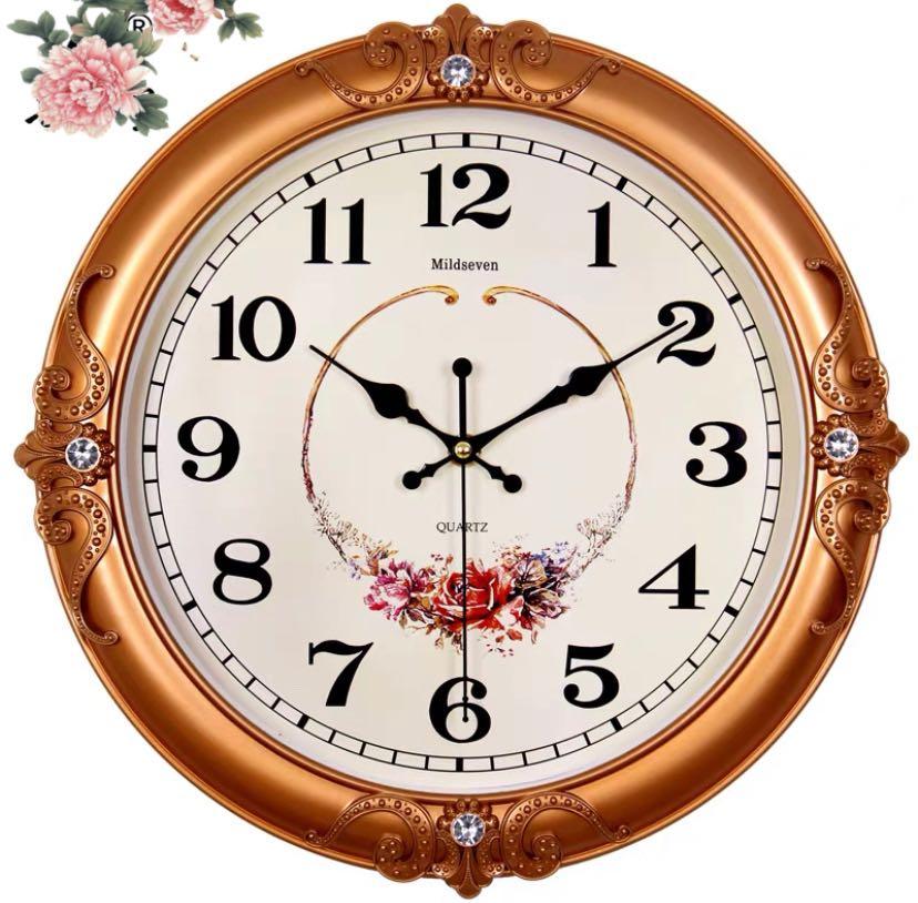 Gold Color Victorian style wall clock, Furniture & Home Living, Home ...
